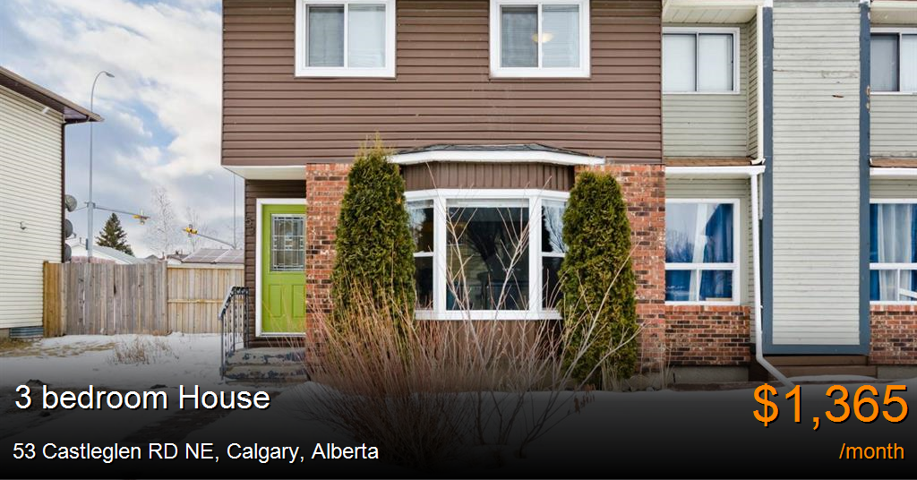 53 castleglen rd ne, calgary - House for Rent