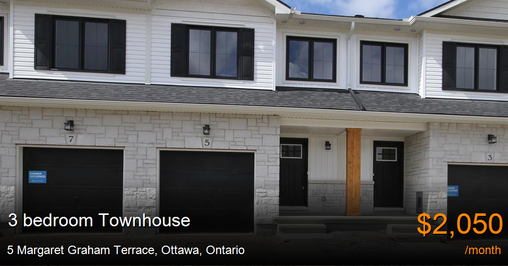 5 margaret graham terrace, ottawa - Townhouse for Rent