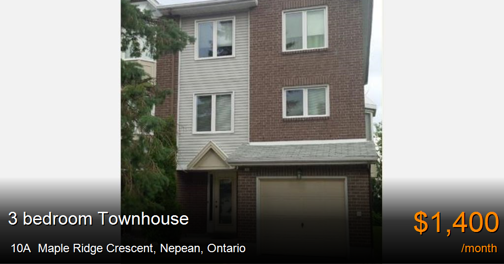 10a maple ridge crescent, nepean - Townhouse for Rent