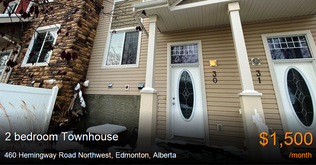 460 hemingway road northwest, edmonton - Townhouse for Rent