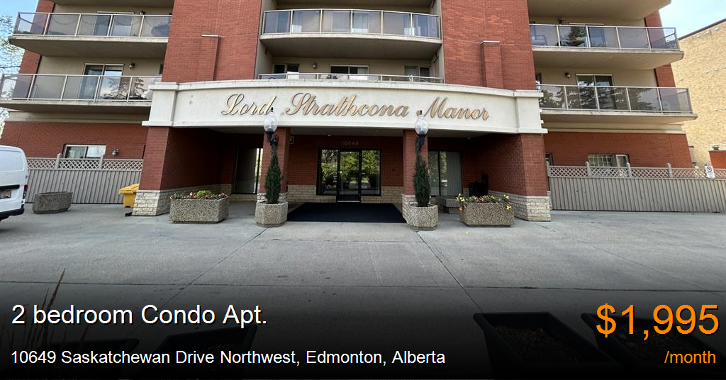10649 saskatchewan drive northwest, edmonton - Condo Apt. for Rent