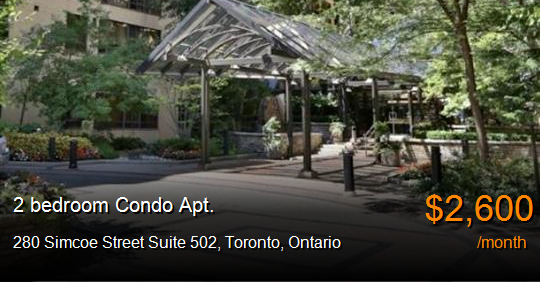 280 simcoe street suite 502, toronto - Condo Apt. for Rent